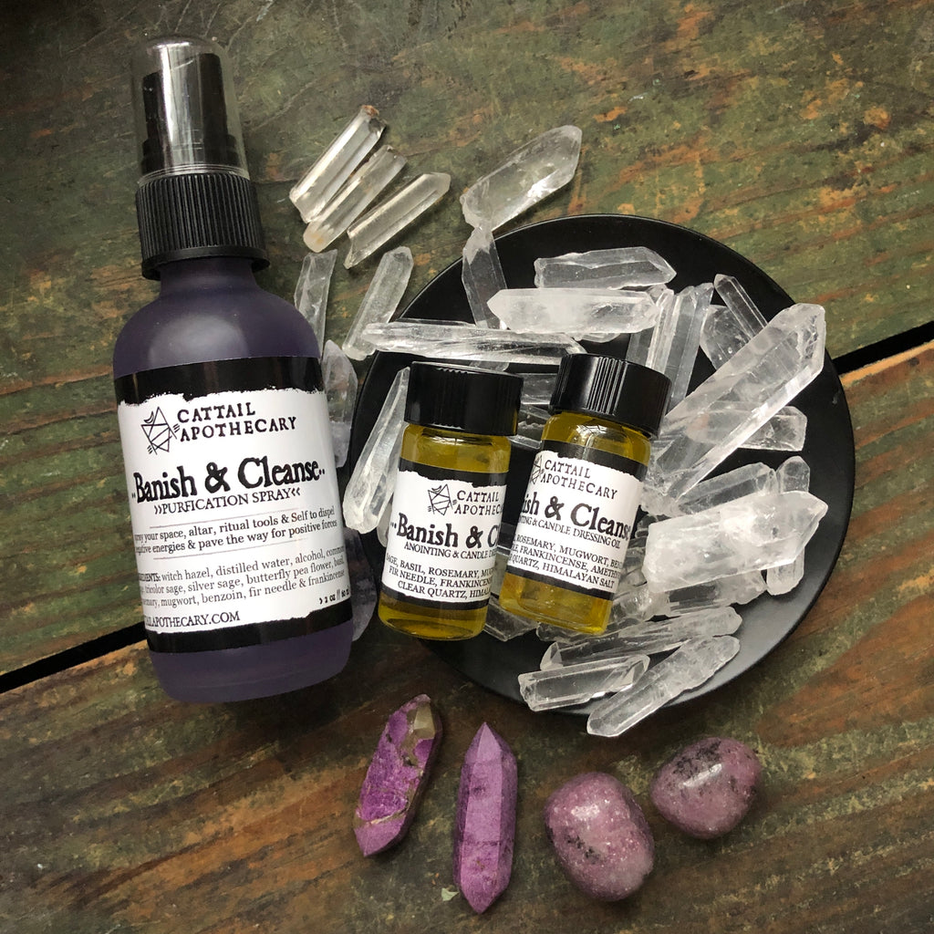 Banish & Cleanse // Candle Dressing & Anointing Oil – Cattail Apothecary